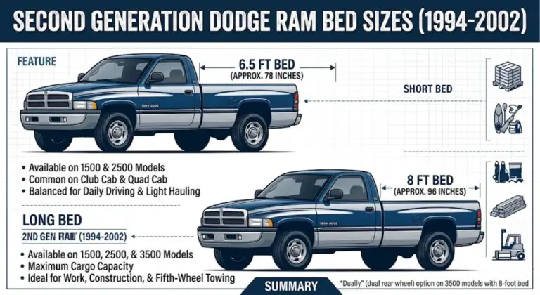 The Complete Dodge Ram Bed Size Chart by Year (All Models)