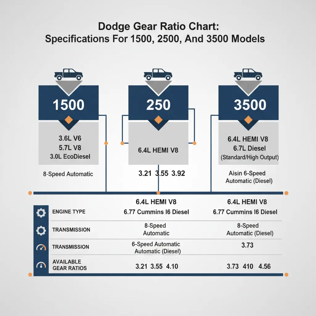 Dodge Ram Gear Ratio Chart: Specifications For 1500, 2500, And 3500 ...