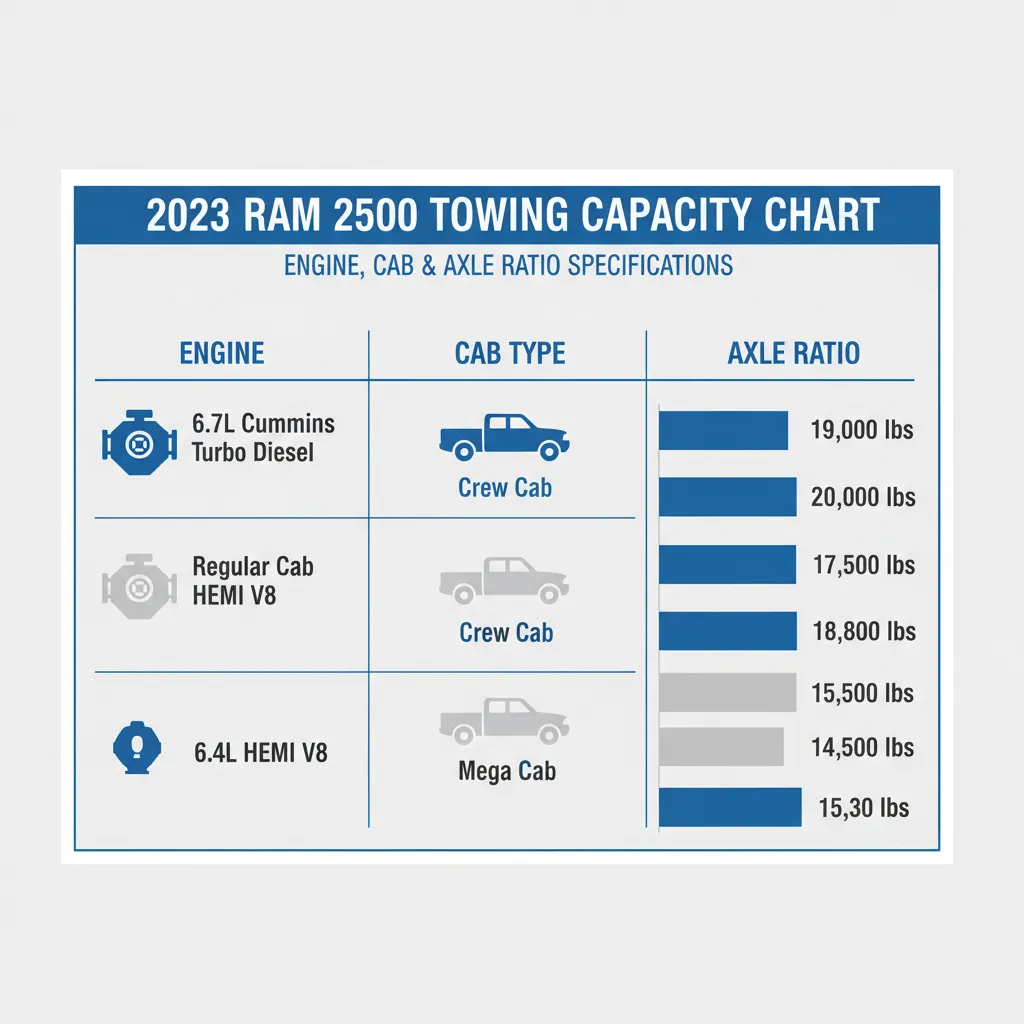 2023 Ram 2500 Towing Capacity Chart: Engine, Cab, And Axle Ratio ...
