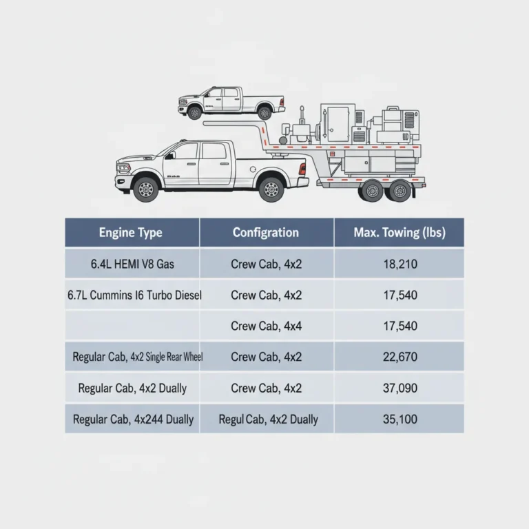 2018 Ram 3500 Towing Capacity Chart: Configuration And Engine Weight ...